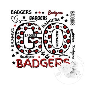 Preppy Badgers PNG ~ Badgers Game Day ~ Black and Blue Badgers Mascot ...