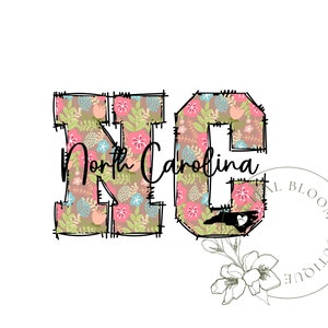 North Carolina PNG ~ Monogram Graphic for Sublimation Printing ~ NC ...