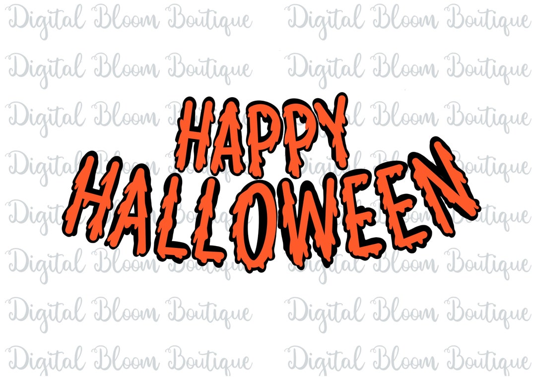 Happy Halloween PNG ~ Orange ~ Black ~ Halloween Clip Art ~ Sublimation ...