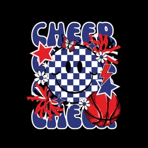 Preppy Basketball Cheer PNG ~ Cheerleading ~ Retro ~ Royal Blue ...