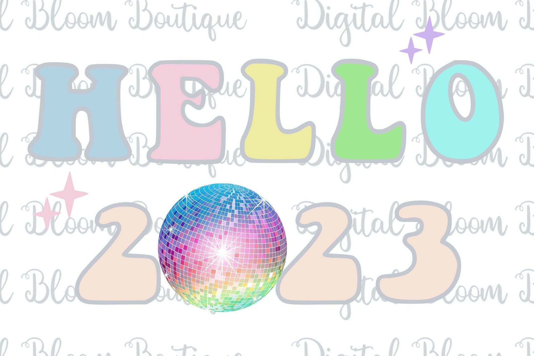 Hello 2023 PNG ~ Happy New Year PNG ~ 2023 Retro PNG ~ New Year's Shirt ...