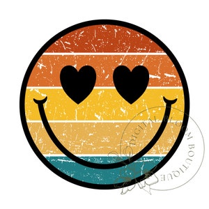 Retro Smiley Face PNG ~ Digital Preppy Smiley Face PNG ~ DTF ~ Smile ...