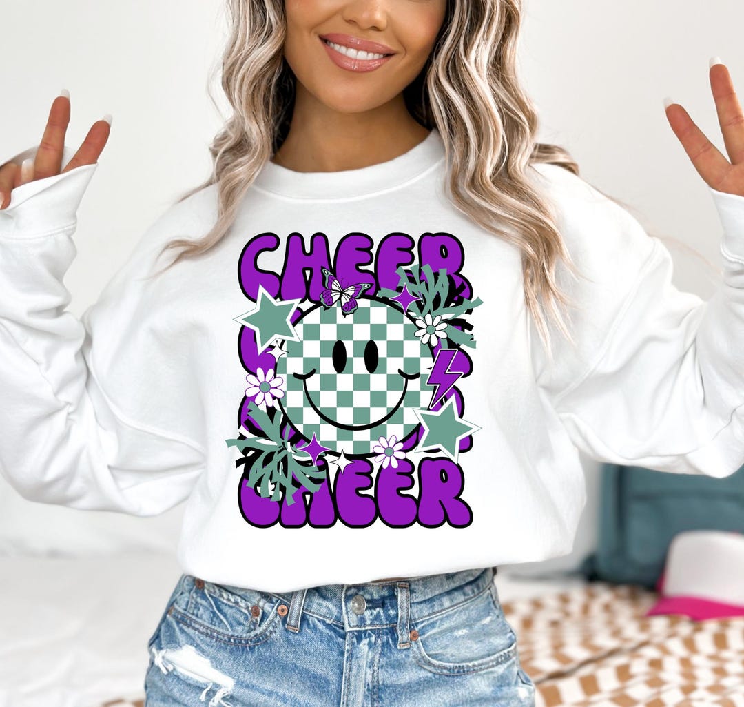 Preppy Cheer PNG ~ Cheerleading ~ Retro ~ Purple ~ Preppy Sublimation ...