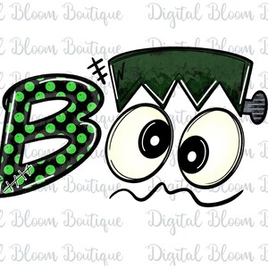 Halloween Frankenstein Boo PNG ~ Frankenstein Digital ~ Halloween ...