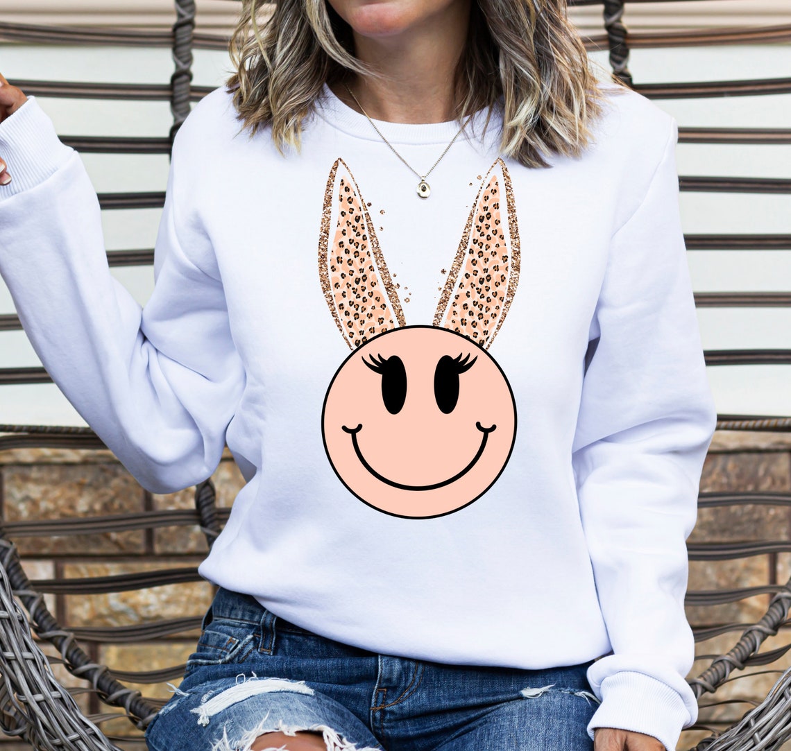Smiley Face Bunny Ears PNG ~ Bunny Ears PNG ~ Digital Trendy Easter ...
