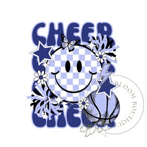 Preppy Basketball Cheer PNG ~ Cheerleading ~ Retro ~ Royal Blue ...