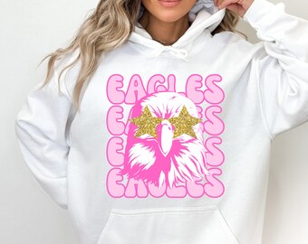 4 Preppy Pink EAGLE Mascot PNG Star Eyes Great for Team Shirts - Etsy