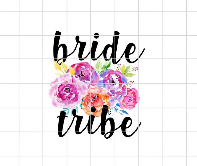 Bride Tribe PNG ~ Bachelorette PNG ~ Bridesmaid ~ Watercolor Floral PNG ...