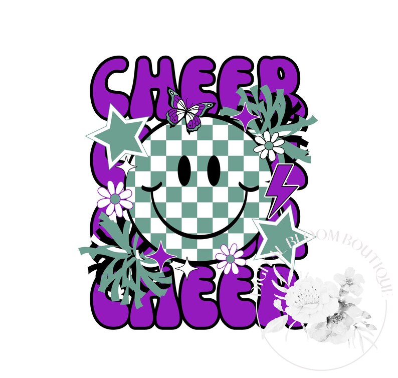 Preppy Cheer PNG ~ Cheerleading ~ Retro ~ Purple ~ Preppy Sublimation ...