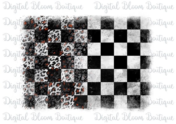 Grunge Checkered Flag Background PNG Distressed Leopard - Etsy