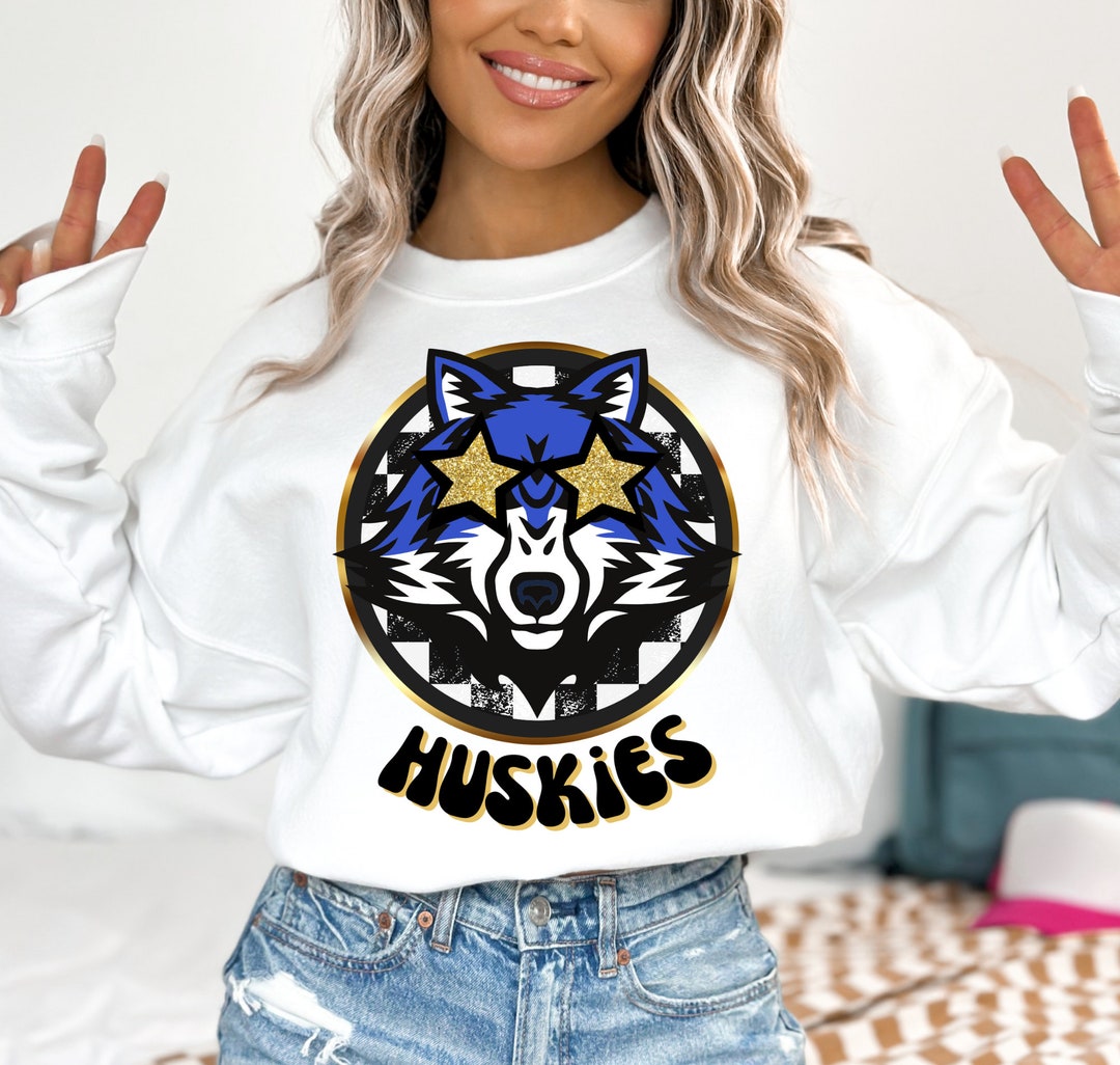 Huskies Preppy Mascot PNG Blue Black White Preppy - Etsy