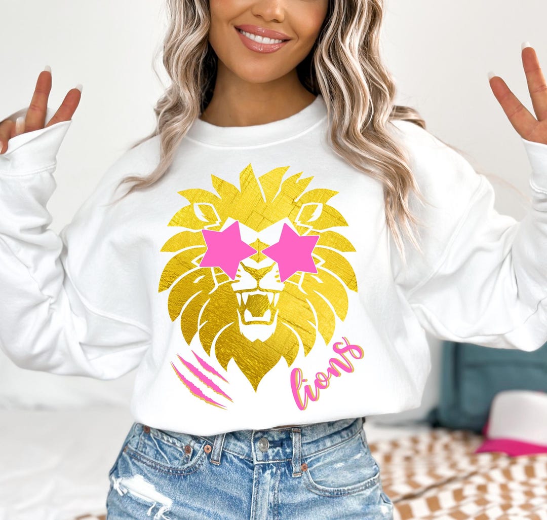 Preppy Lions Mascot PNG ~ Cute Lions Sublimation for Shirt ~ Go Lions ...