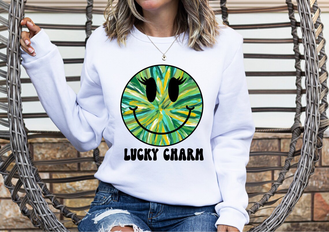 Retro Lucky Charm PNG ~ Feeling Lucky Smiley Face PNG ~ Boujee ~ Groovy ...