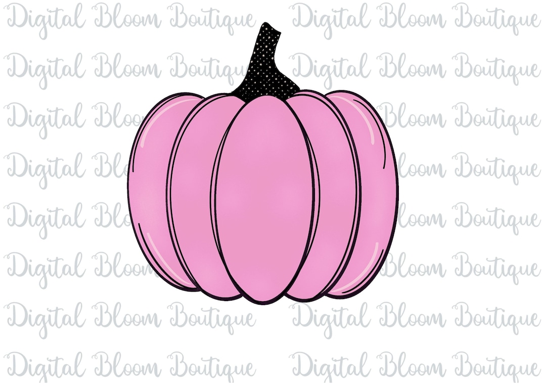 Pink Pumpkin Sublimation PNG ~ in October We Wear Pink ~ Whimsical Pink ...