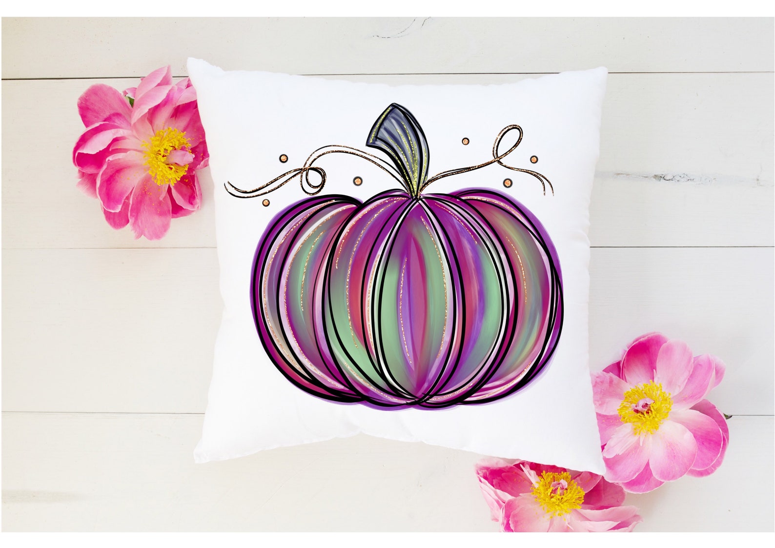 Painted Watercolor Pumpkin PNG Hand Drawn Whimsical Hand - Etsy