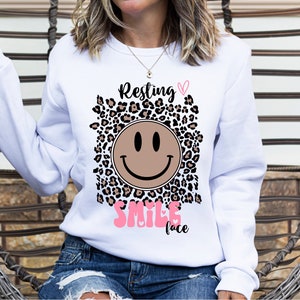 Resting Smile Face Emoji PNG ~ Retro Smile Face PNG ~ Leopard ~ Cheetah ...