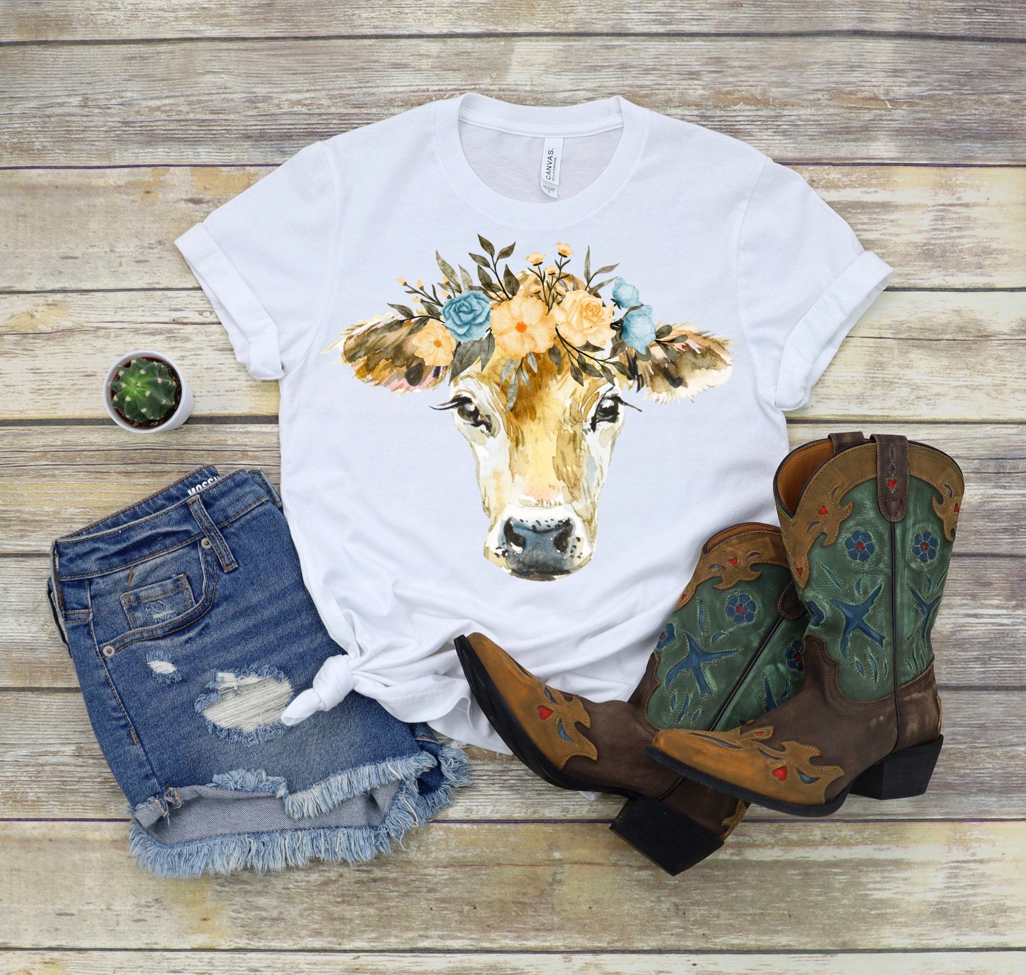 Jersey Cow PNG ~ Watercolor ~ Farm Life ~ Cow Sublimation for Shirts ...