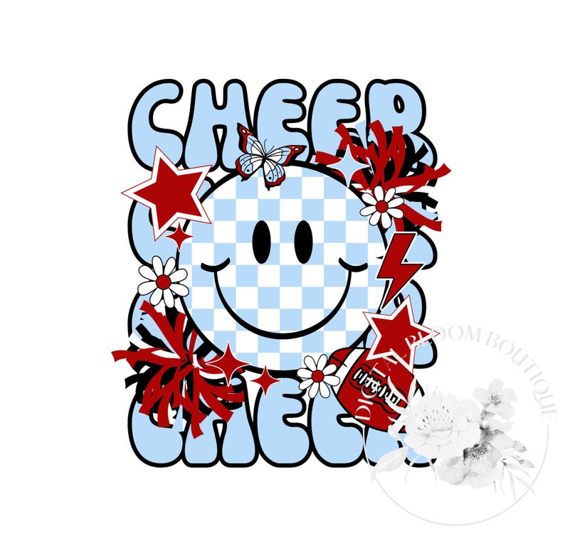 Preppy Football Cheer PNG ~ Cheerleading ~ Blue and Red ~ Preppy ...