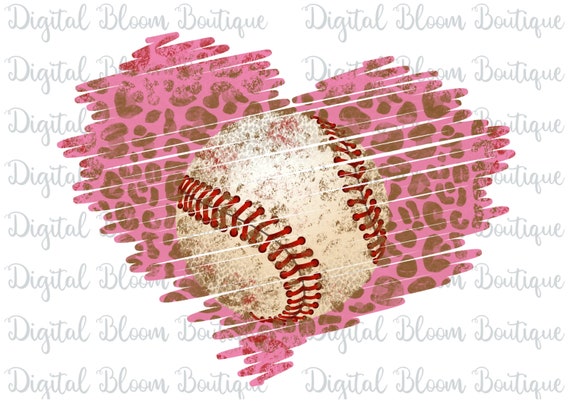 Baseball PNG Leopard and Distressed Heart PNG Image Grunge - Etsy