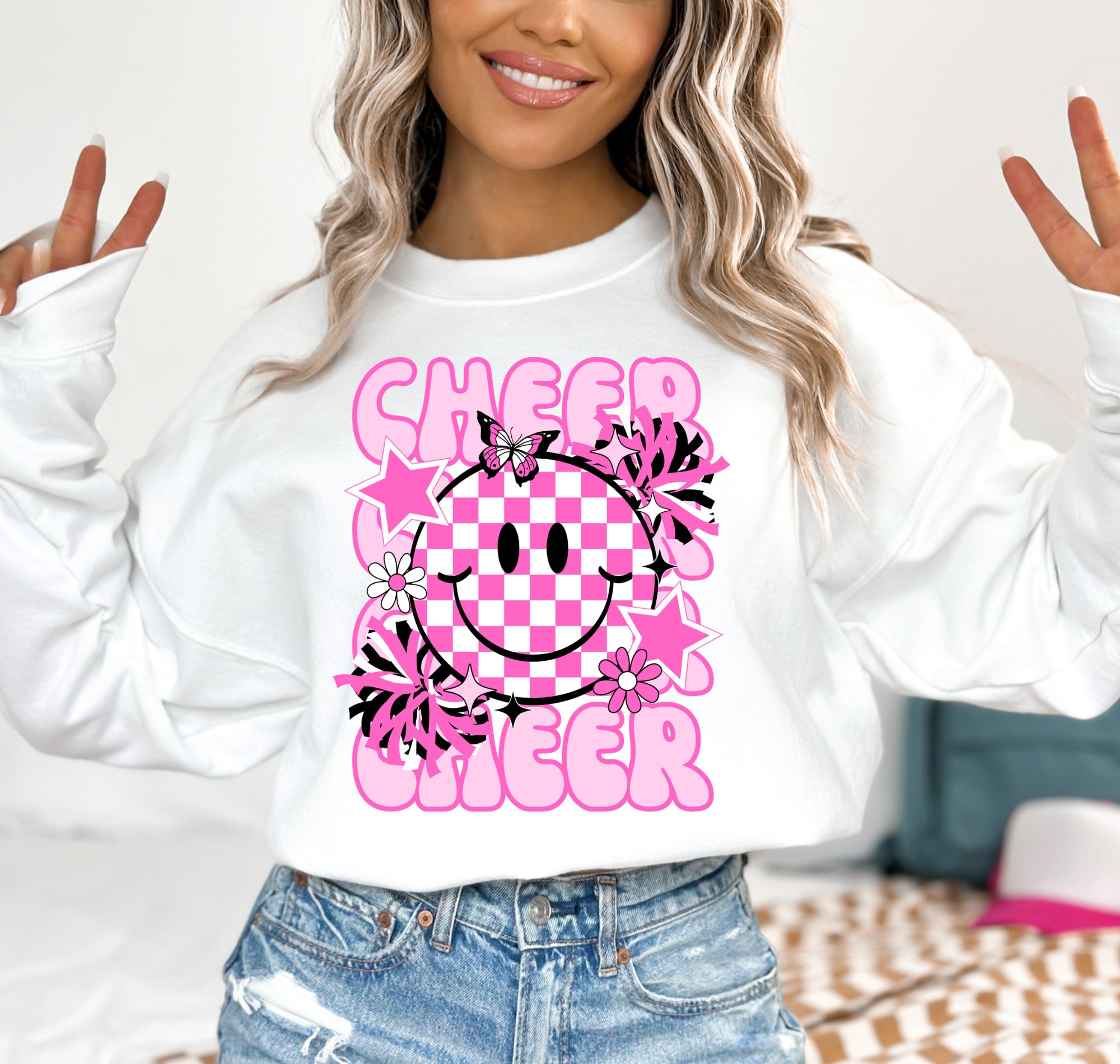 Preppy Cheer PNG ~ Cheerleading ~ Retro ~ Hot Pink ~ Preppy Sublimation ...