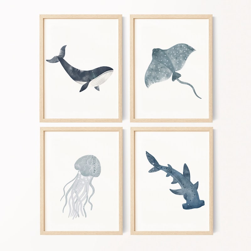 Wall Art Blue and Wicker - Etsy