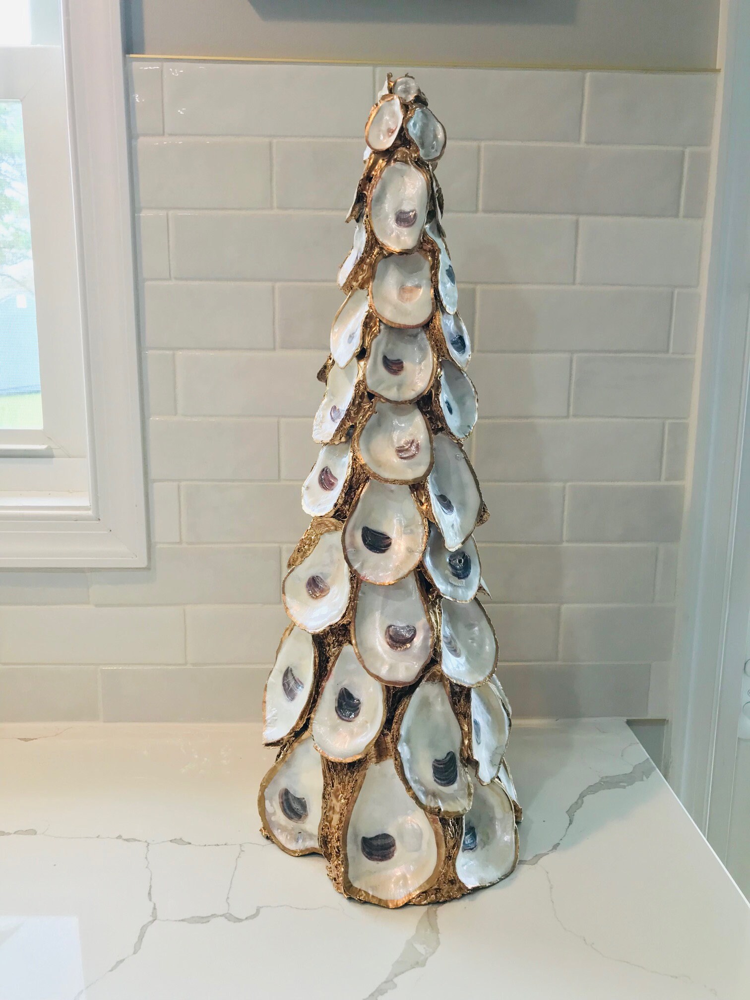 Oyster Shell Christmas Tree Holiday Decor Oyster Art Large - Etsy Oyster Shell Christmas Tree Holiday Decor Oyster Art Large - Etsy