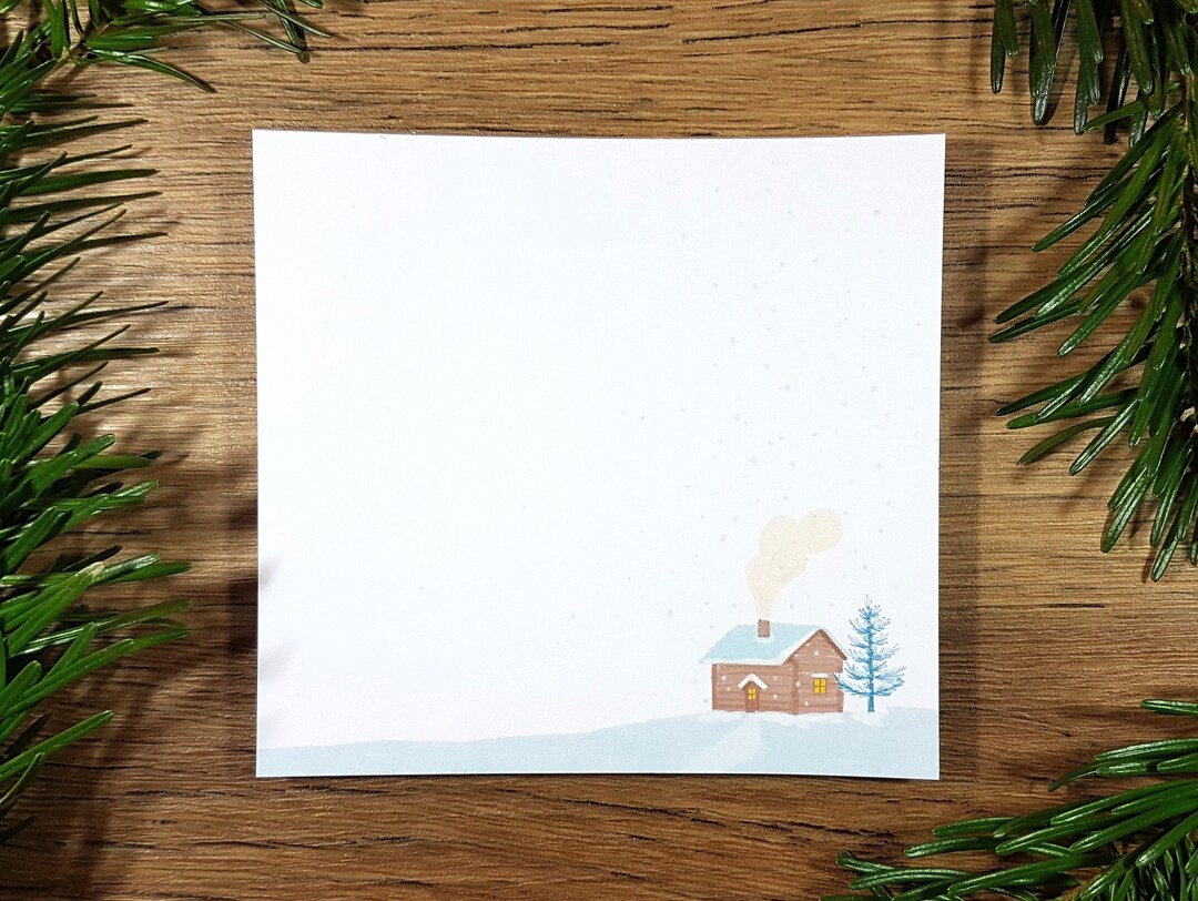 Notepad Winter Cabin Cabin Notepad Snow Notepad Stationery - Etsy