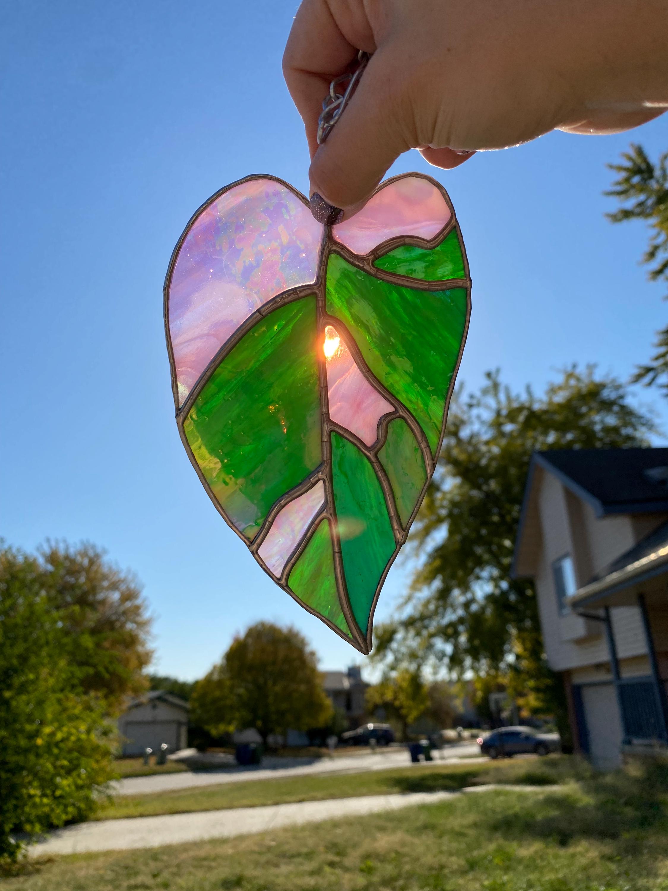 Pink Princess Philodendron Stained Glass Pattern - Etsy
