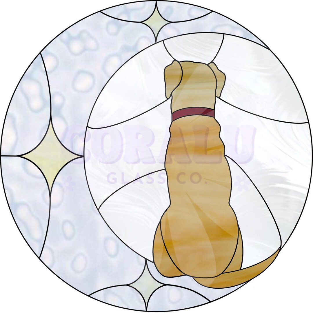 Dog on the Moon Stained Glass Pattern - Etsy