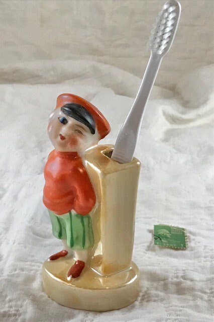 Vintage Toothbrush Holder From 1930's, Stamped Made in Japan, Depicting ...