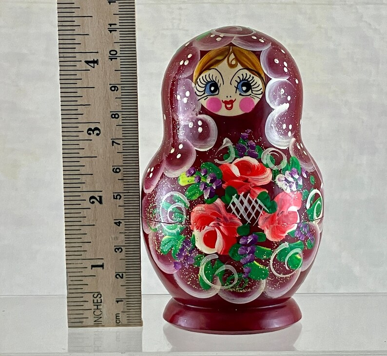 Vintage 1990's Wooden Matryoshka Stacking, Nesting Russian Dolls With 4 ...