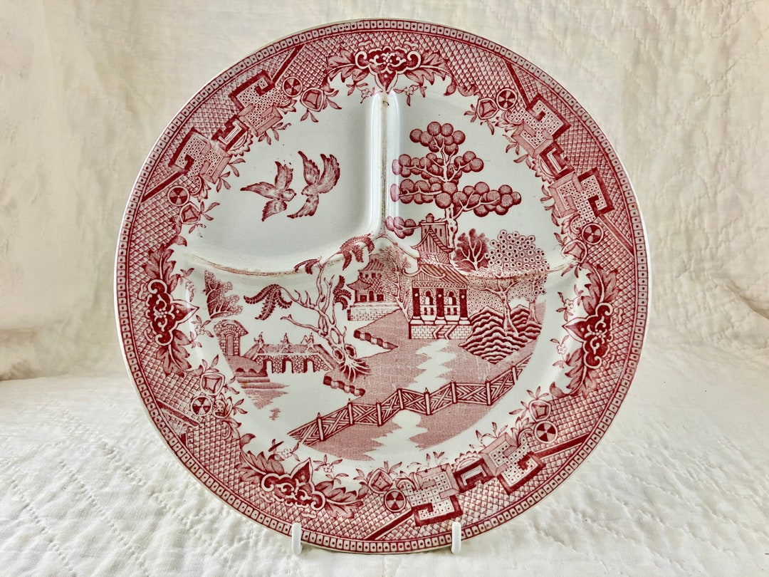 Vintage 1940's Red Willow 9-1/2" Restaurant Ware Grill Plate Made by ...