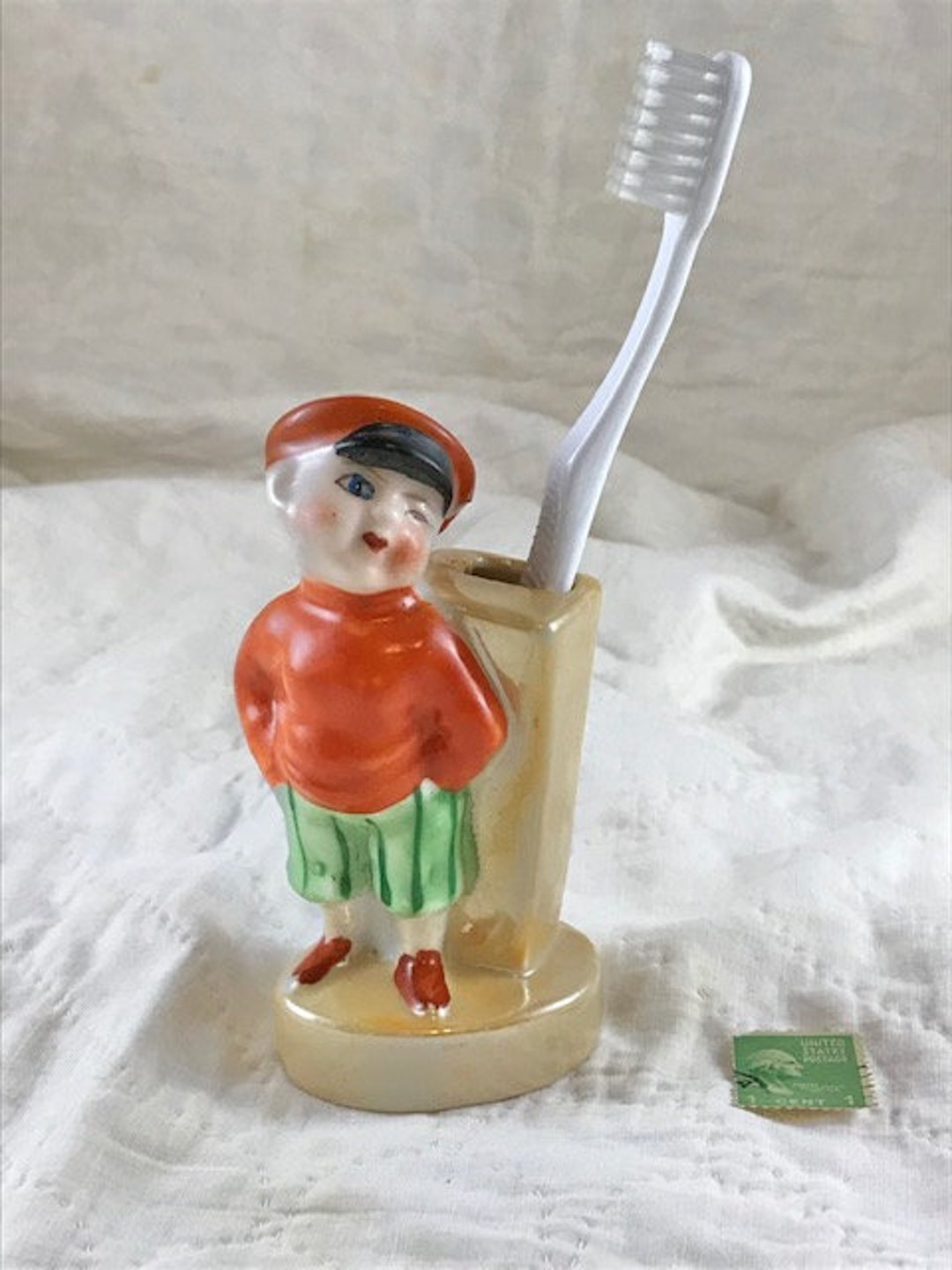 Vintage Toothbrush Holder From 1930's, Stamped Made in Japan, Depicting ...