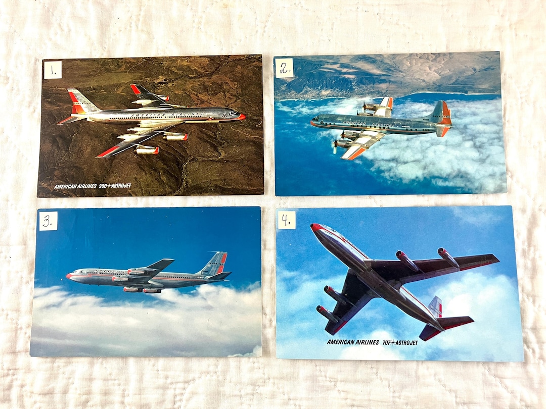 Vintage American Airlines Postcards Set: 1950s-70s Airplane Travel ...