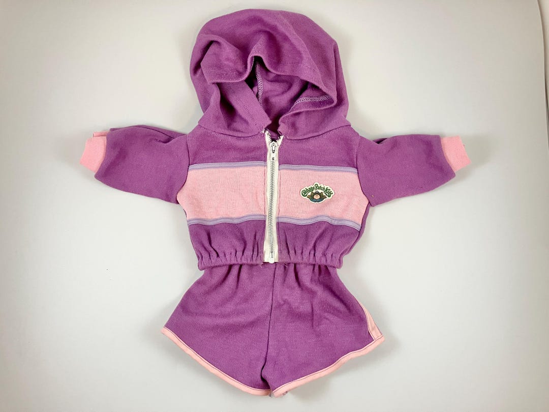 Vintage Cabbage Patch Kid Outfit: Handmade Knit Hooded Jacket & Shorts ...