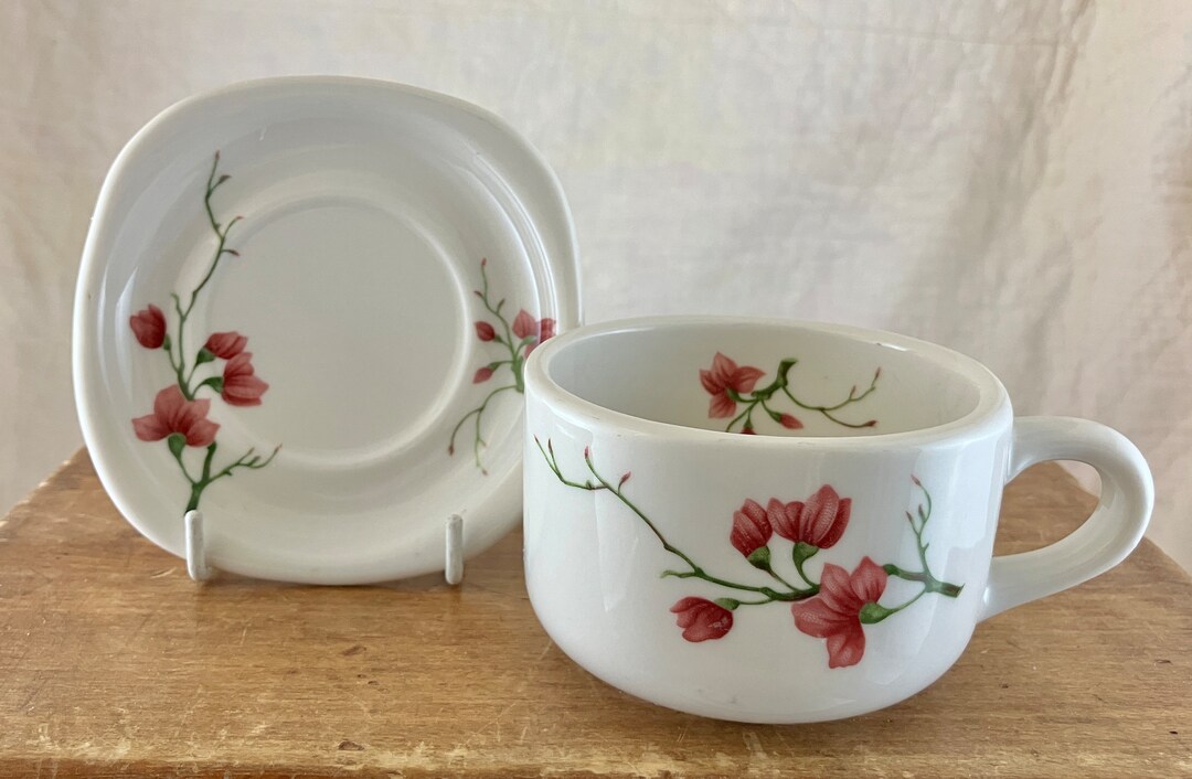 1960's Vintage Square Fred Harvey Trend Pattern Cup and Saucer Set. - Etsy