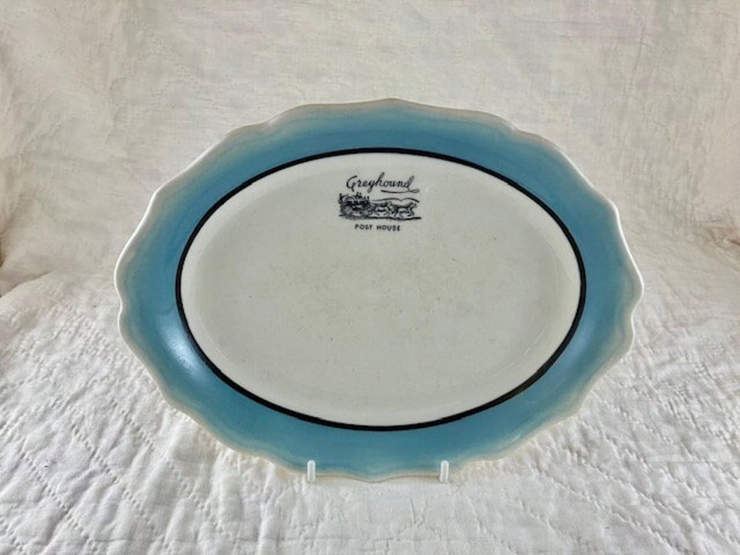 Unusual Vintage Scalloped 1959 Greyhound Post House 10" Restaurant ...