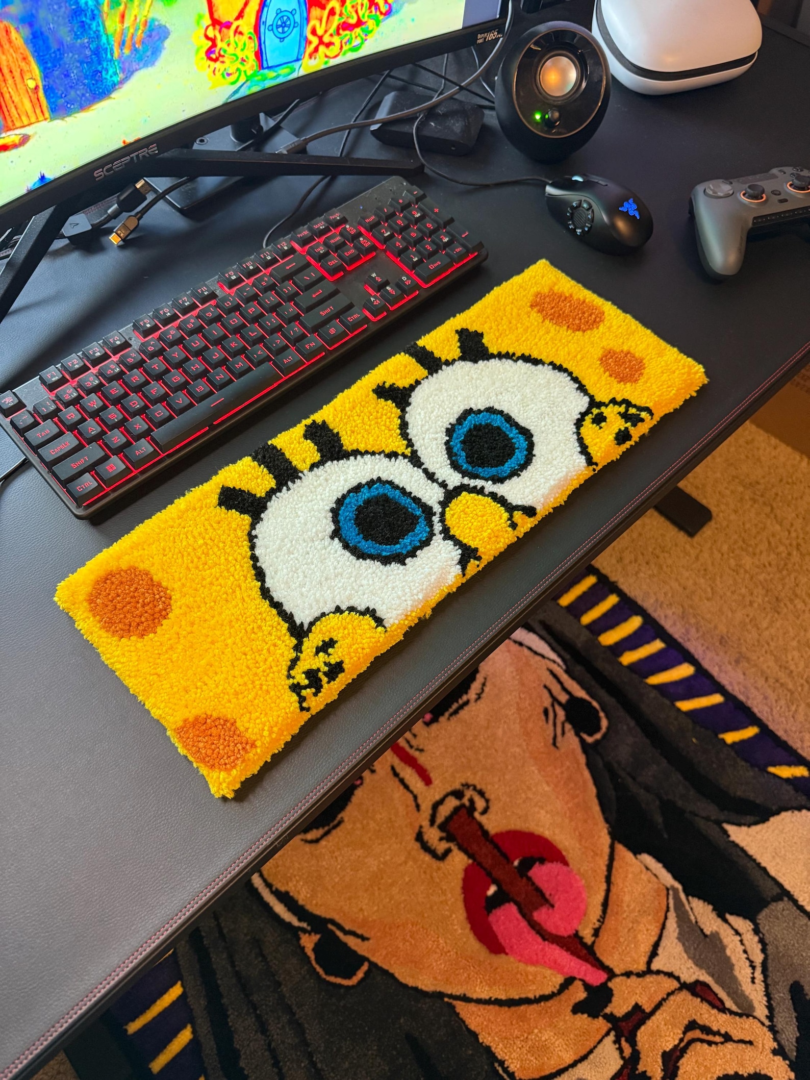 20” Peeking Spongebob Keyboard Rug - Etsy