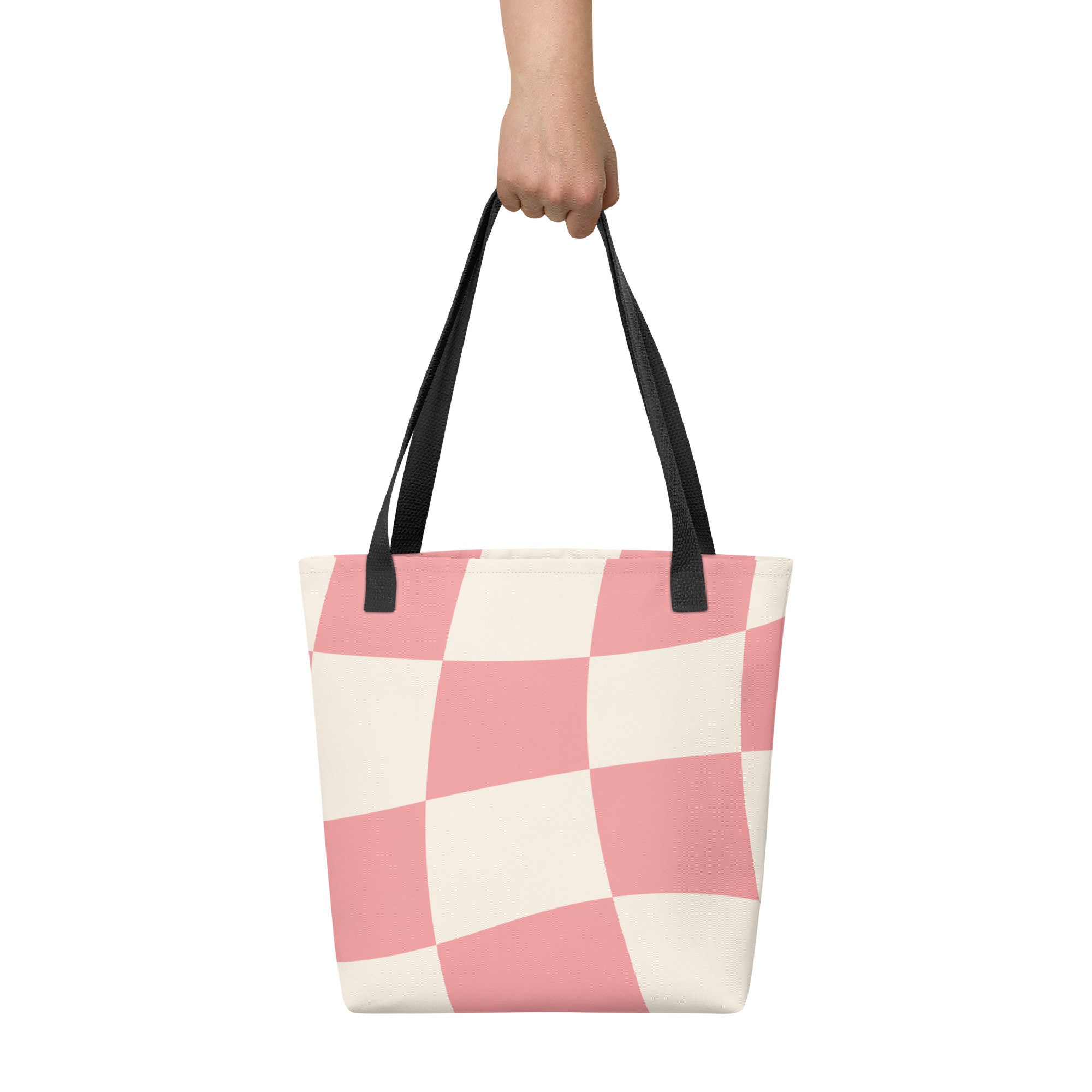 Funky Pink Squares Tote Bag - Etsy