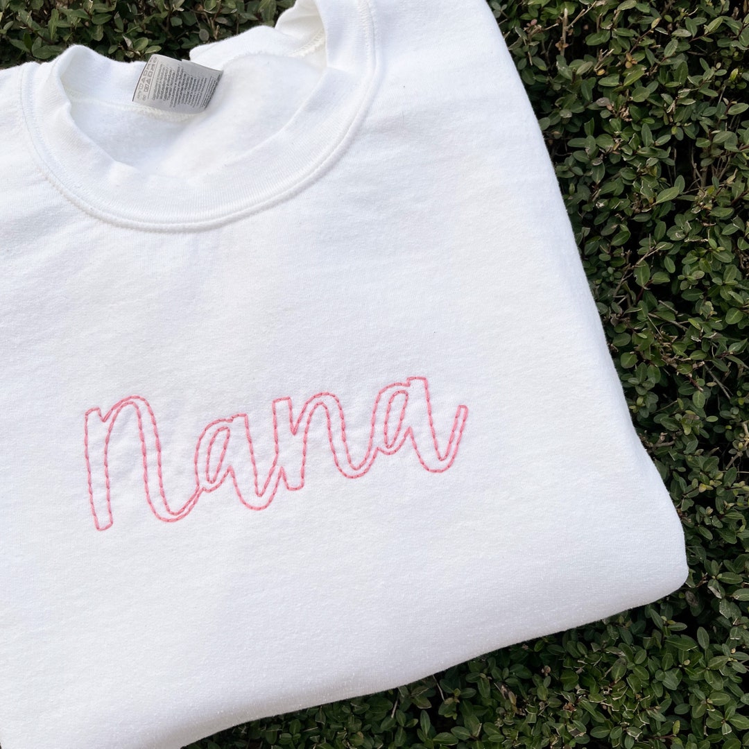 Adult Hand Embroidered Cursive Word Sweatshirt - Etsy