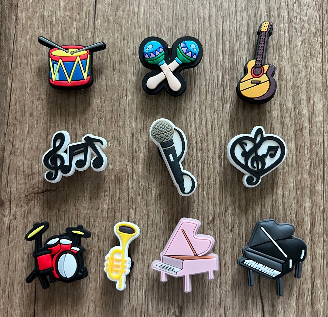 Music Themed Shoe Charms - Piano Shoe Charm - Guitar Shoe Charm - Music ...