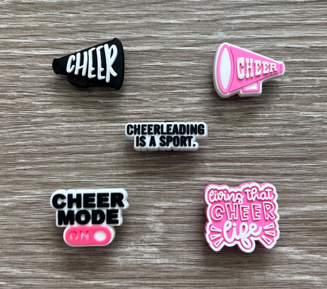Cheerleading Themed Shoe Charms - Cheerleader Shoe Charm - Cheer Shoe ...