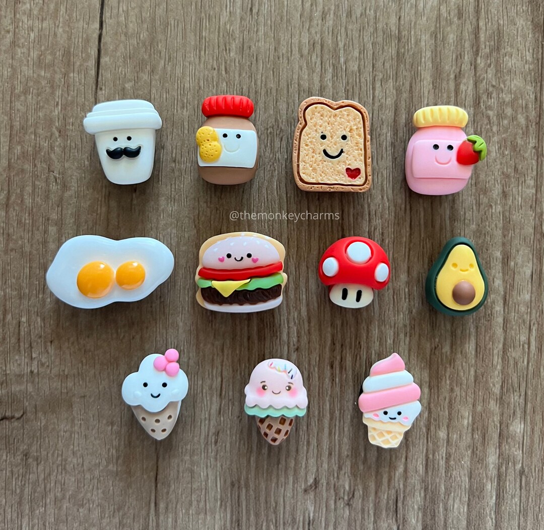 Kawaii Croc Charms 3D Food Shoe Charms Coffee Shoe Charm Mushroom Croc ...