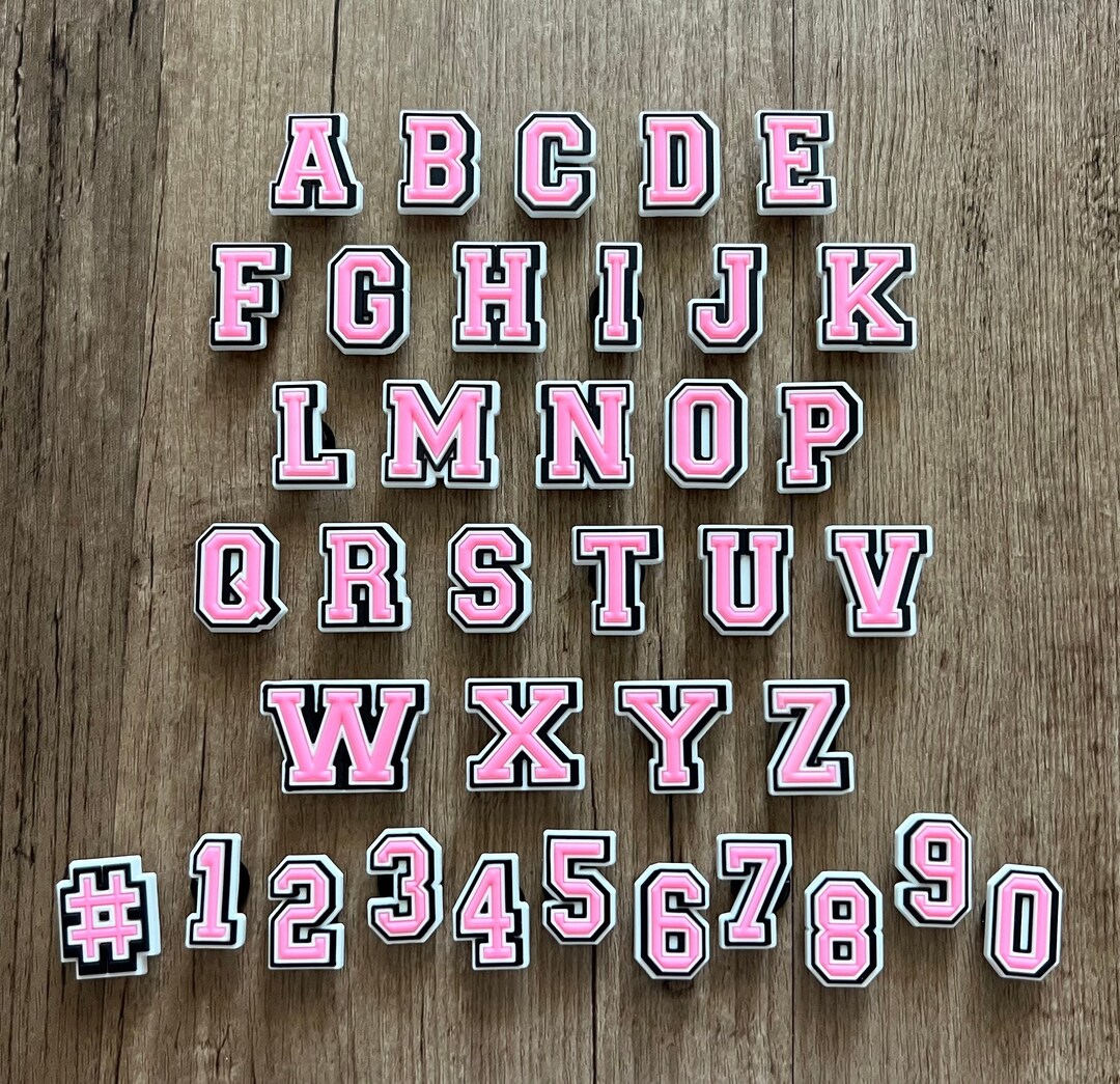 Pink Letters Croc Charms Pink Number Charm Birthday Gift Alphabet Shoe ...