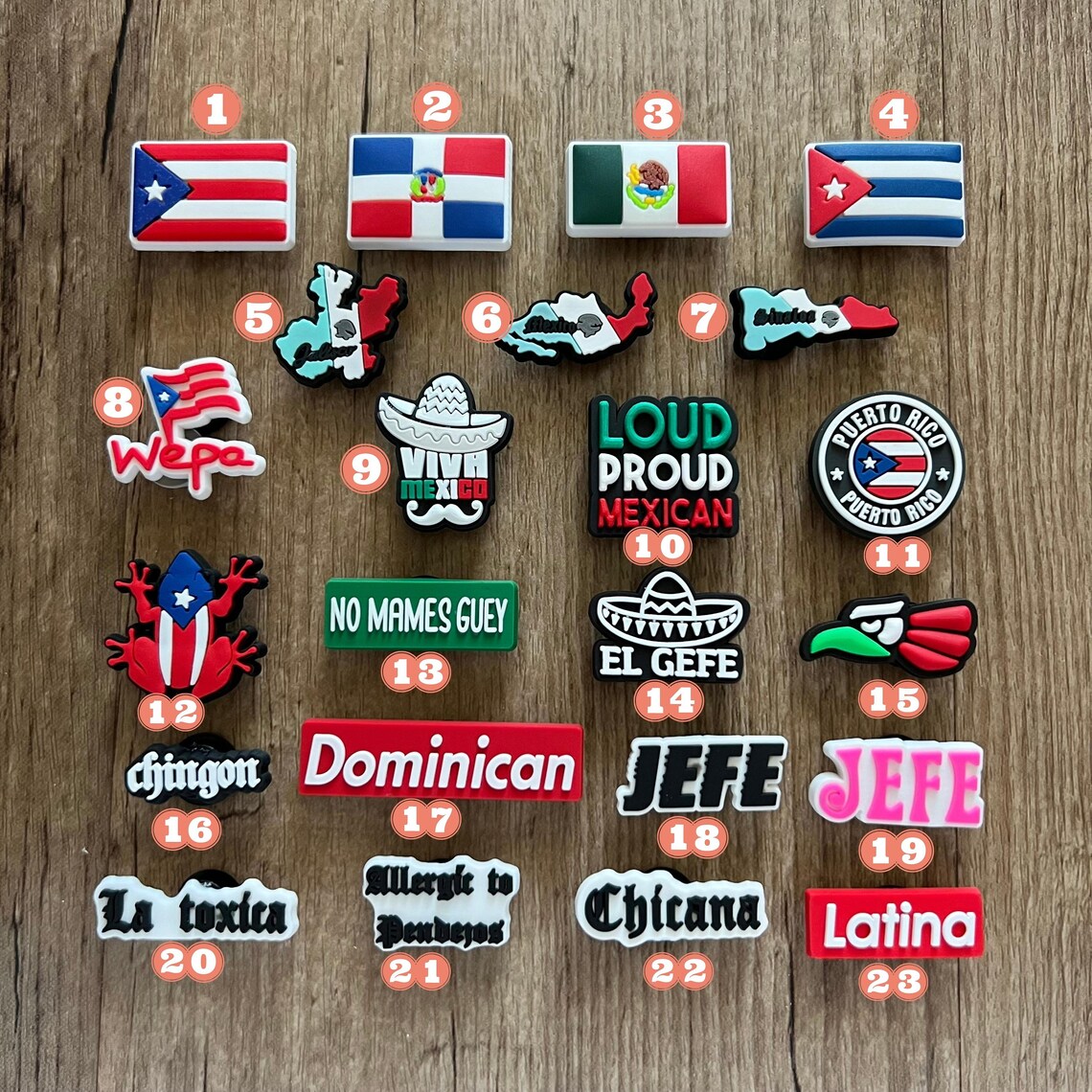 Mexican Hispanic Croc Charms Latino Shoe Charms Dominican - Etsy