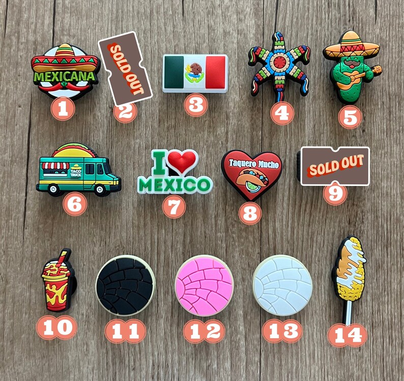 Mexican Croc Charms Mexico Croc Charm Latino Shoe Charms - Etsy