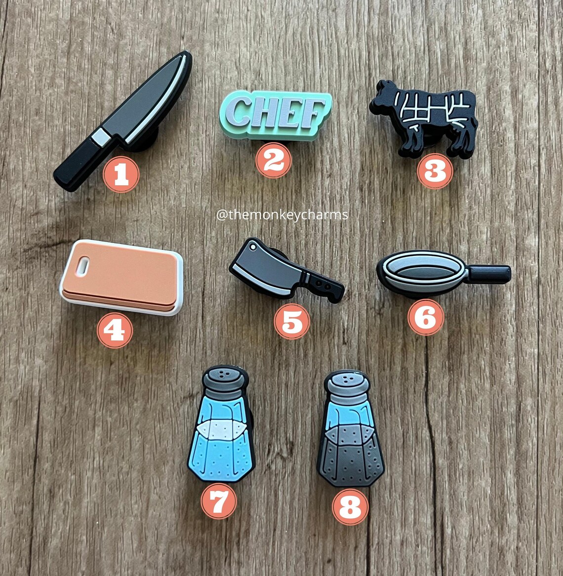 Chef Croc Charm Cooking Shoe Charm Knife Croc Charm Salt - Etsy