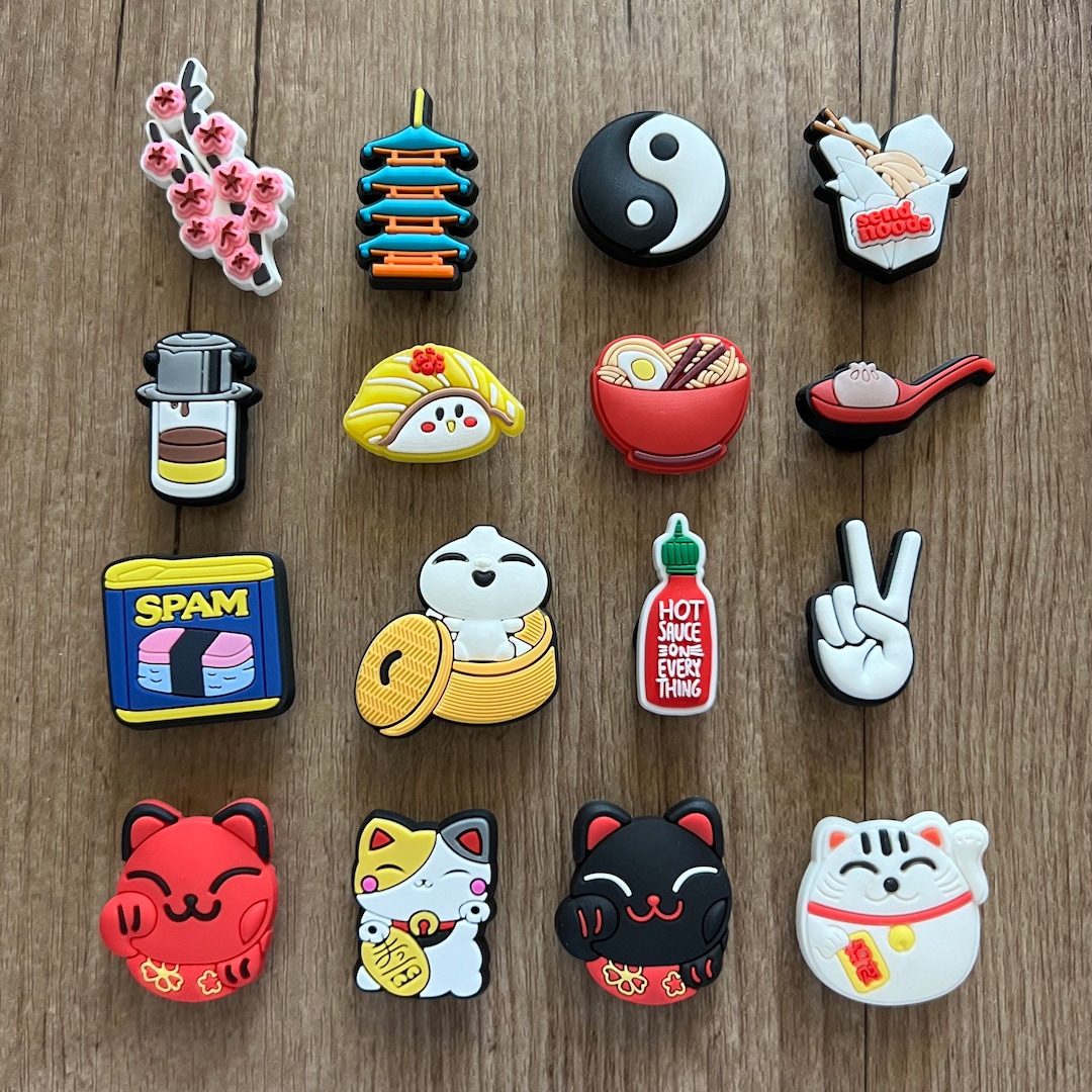 Asian Food Shoe Charm: Ramen, Cherry Blossom, Sushi, Lucky Cat Shoe ...