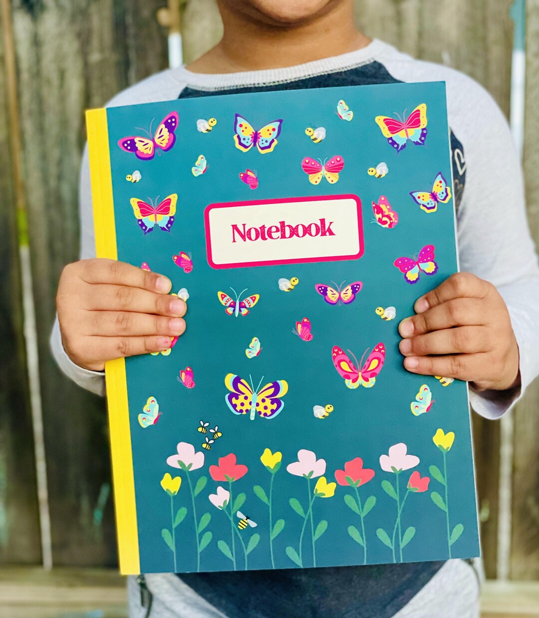 Butterfly and Flower Personalized Notebook for Preschool Girls ...