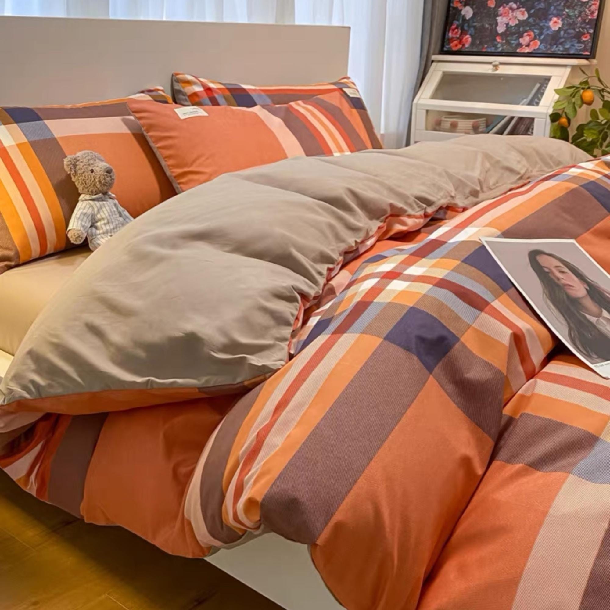 Plaid, Striped Cotton Duvet Cover Queen, Bedding Cotton Duvet Covers ...